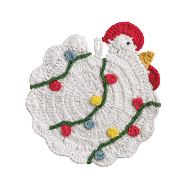 Crochet Chicken Trivet for Christmas | Kitchen Essentials | Mud Pie