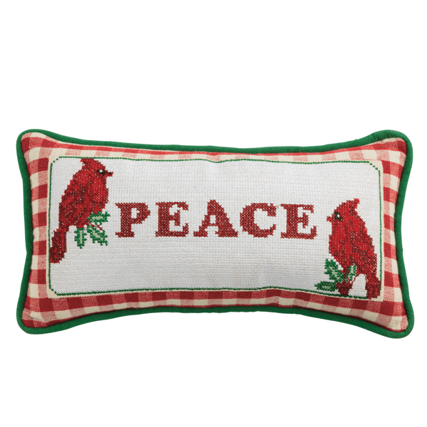 Lumbar Cardinal Pillow | Holiday Cushion | Mud Pie