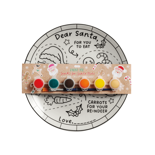 DIY Ceramic Christmas Plate Set | 3-Piece Set with Paints and Brush ...