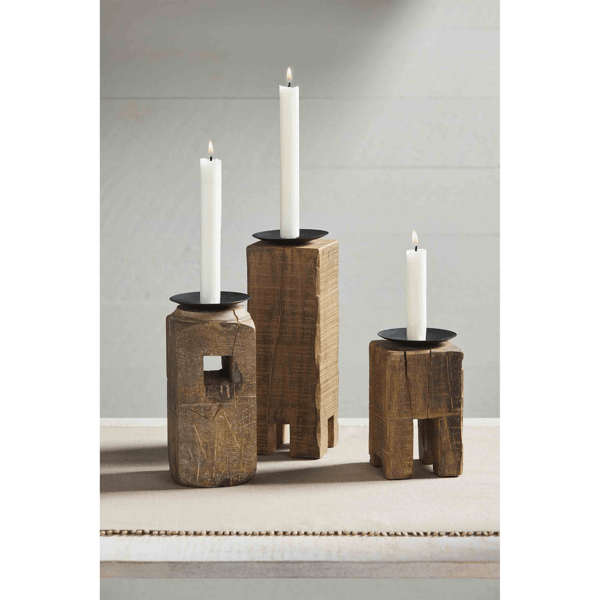 Small Reclaimed Block Candleholder | Mud Pie