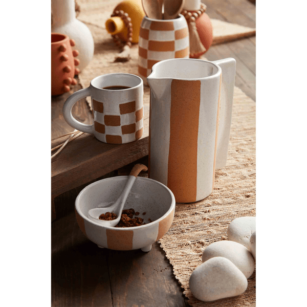 Stripe Terracotta Pitcher | Mud Pie