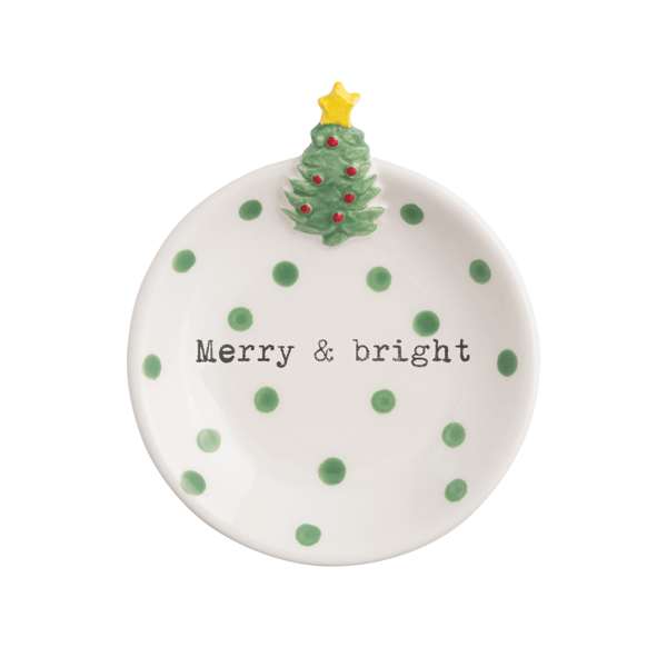 Christmas Tree Trinket Tray | Hand-Painted Holiday Decor | Mud Pie