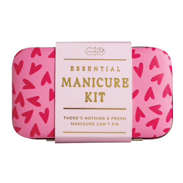 Pink Hearts Manicure Kit | Perfect Gift Set | 5-Piece Set | Mud Pie