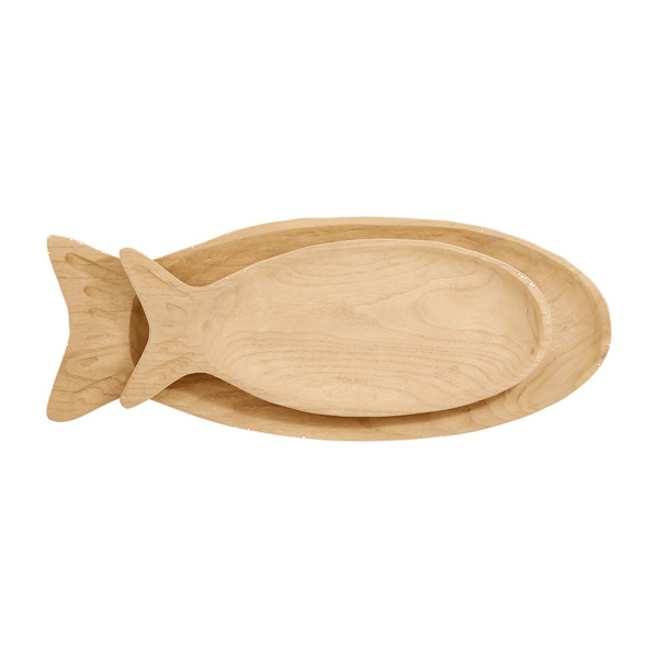 Wood Fish Shaped Trays | Mud Pie