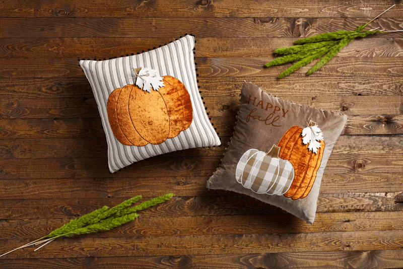 Happy Fall Pumpkin Velvet Pillow | Mud Pie