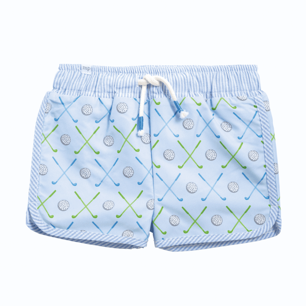 Large Golf Print Swim Trunks 4T-5T for Toddlers | Mud Pie
