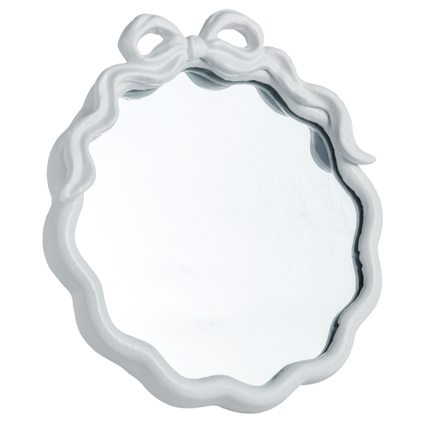 Wave Border Mini Bow Mirror with Bow and Ribbon Design | Mud Pie