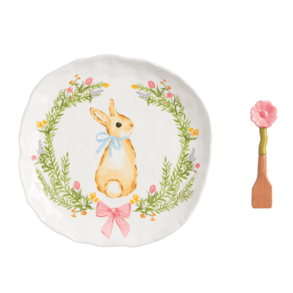 Easter Sweets Platter Set with Wooden Spatula | Mud Pie