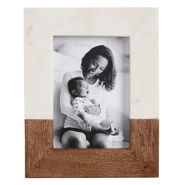 Large Wood and Marble Picture Frame | Mud Pie