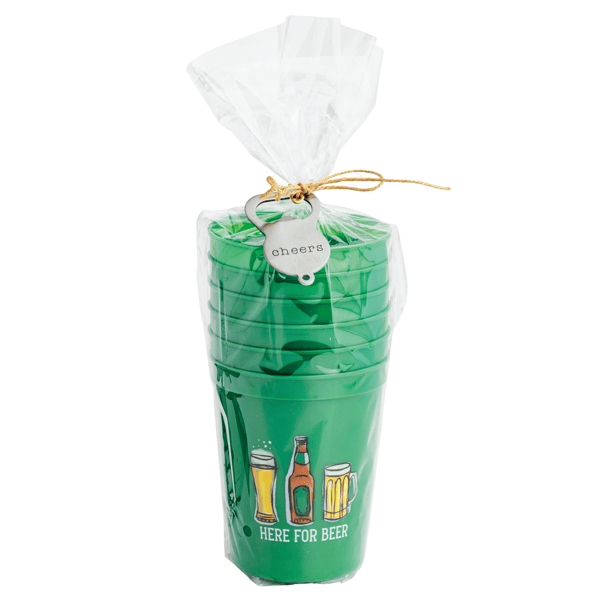 Here Beer Men's Party Cup Set | 7-Piece Set | Mud Pie