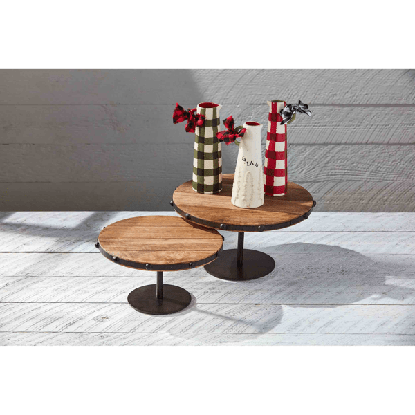 Small Wood Metal Beaded Riser | Mud Pie