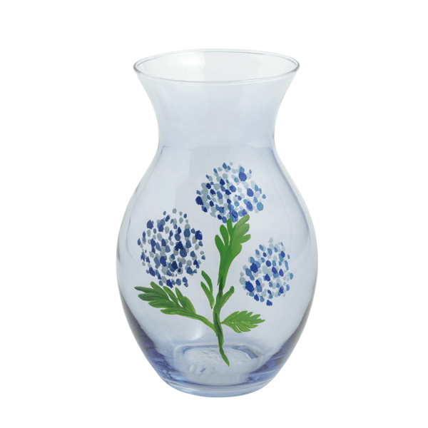 Blue Glass Flower Bud Vase | Colored Glass Vase with Artistic Floral ...