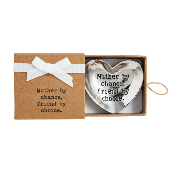 By Chance Boxed Metal Trinket Dish | Heart-Shaped Tidbit Plate | Mud Pie