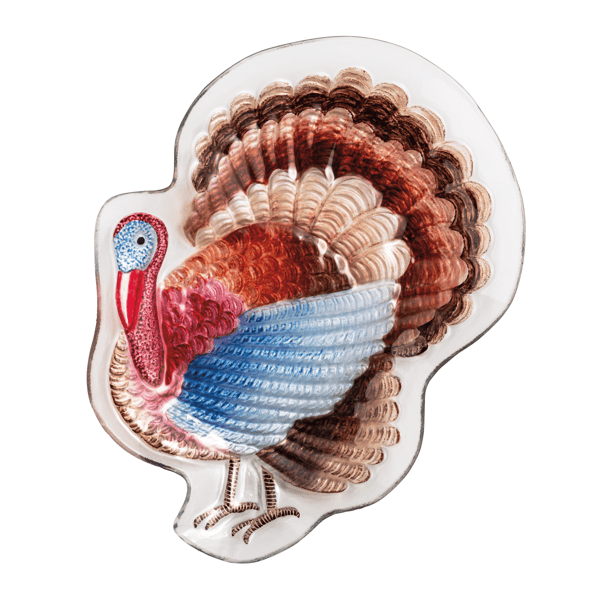 Glass Turkey Platter | Elegant Thanksgiving Decor | Mud Pie