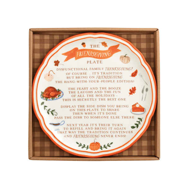 Friendsgiving Platter | Ceramic Plate with Poem | Mud Pie