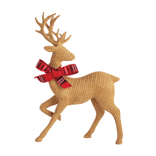 Charming Large Resin Reindeer Sitter – Wicker Design | Mud Pie
