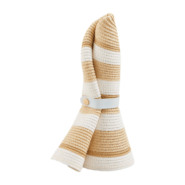 White Collapsible Straw Hat