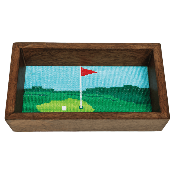 Unique Golf Needlepoint Tray for Golf Lovers | Mud Pie