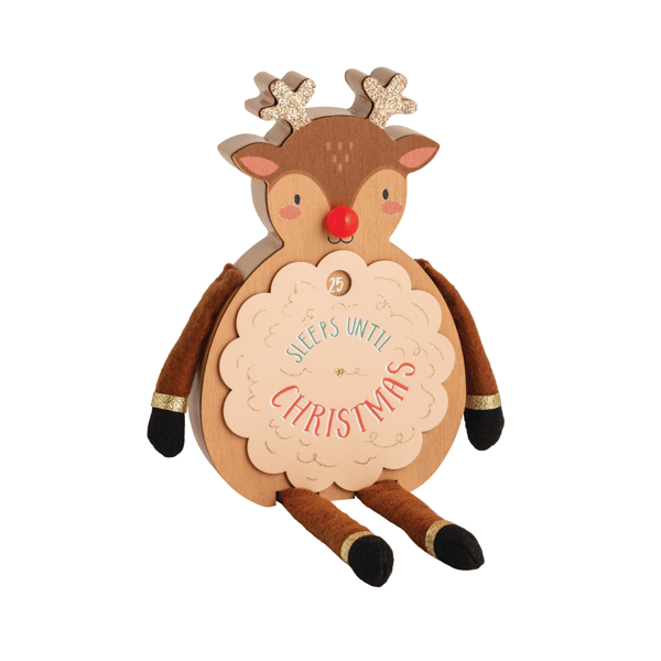 Reindeer Christmas Countdown Sitter | Fun Holiday Decor | Mud Pie