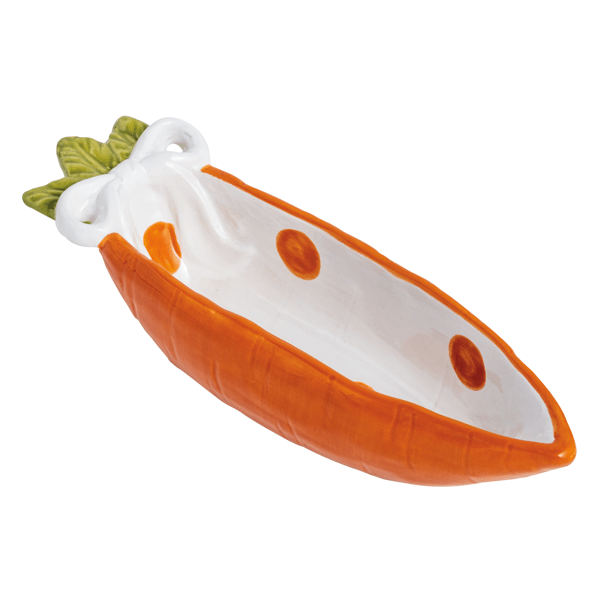 White Polka Dot Carrot Candy Dish