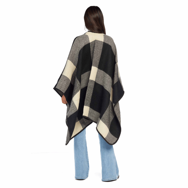 Buffalo Check Poncho Wrap | Mud Pie