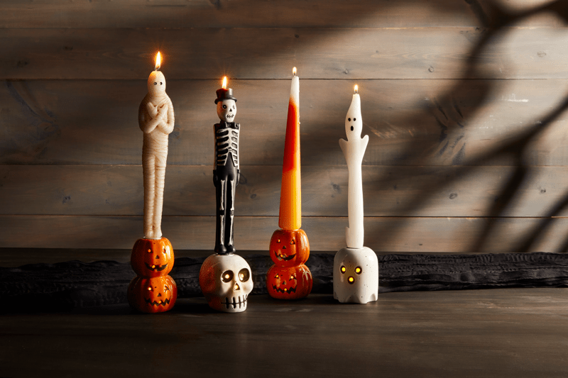 Mummy Halloween Taper Candle