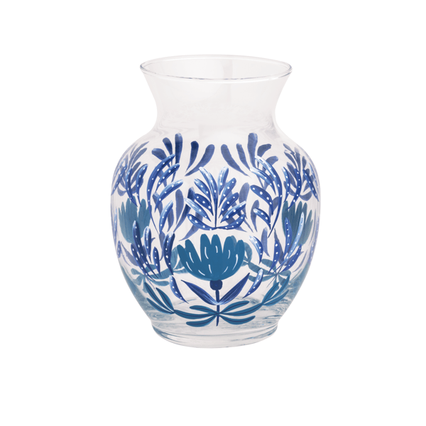 Buy Elegant Blue Floral Flourish Vase | Mud Pie