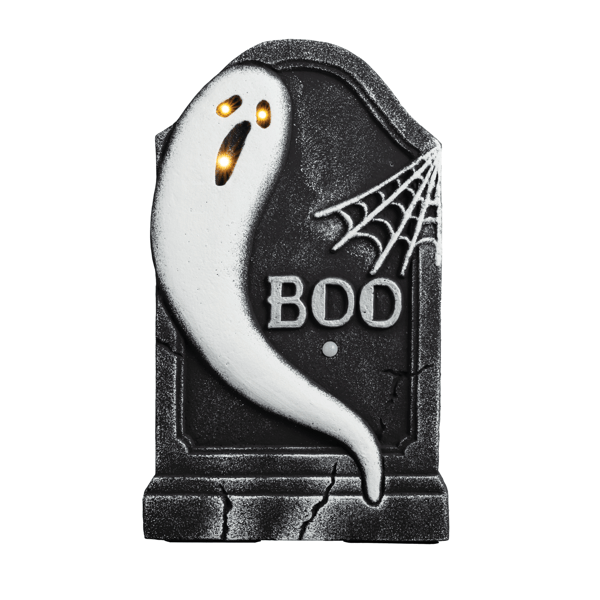 Ghost LED Tombstone Decor | Haunted Halloween Tombstone | Mud Pie