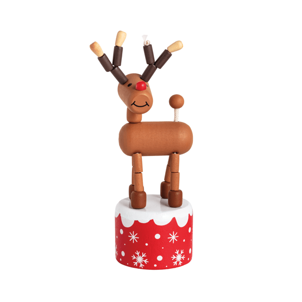 Collapsing Reindeer Wooden Toy | Holiday Character Toy | Mud Pie