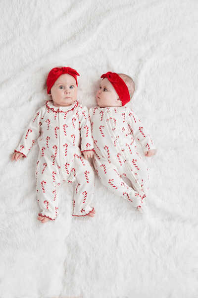 Candy Cane Baby Bodysuit And Headband Set