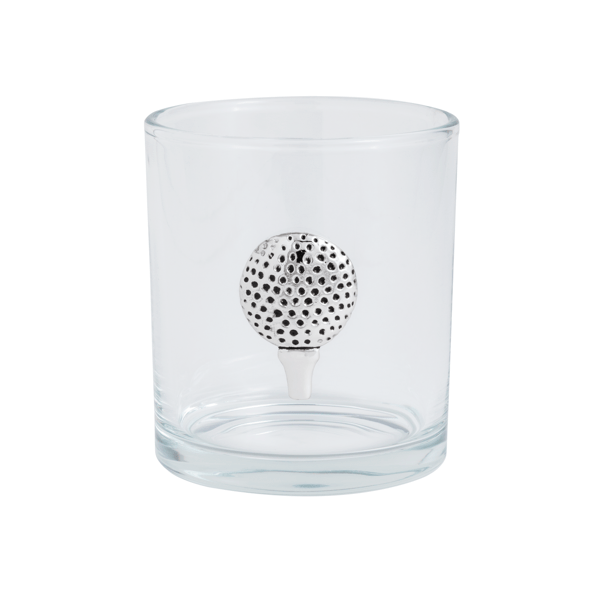 Golf Ball Icon DOF Glass | Fashioned Metal Design | Mud Pie
