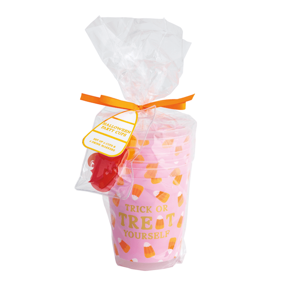 Candy Corn Party Cup Set | Mud Pie Halloween Drinkware