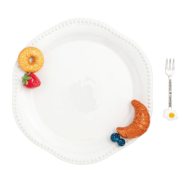 Breakfast Platter Set – 2-Piece Ceramic Platter with Beaded Rim | Mud Pie