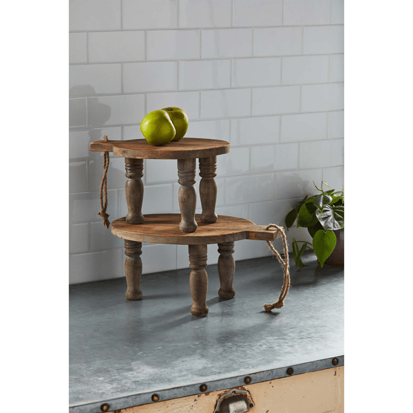 Large Wood Board Riser Stand | Mud Pie