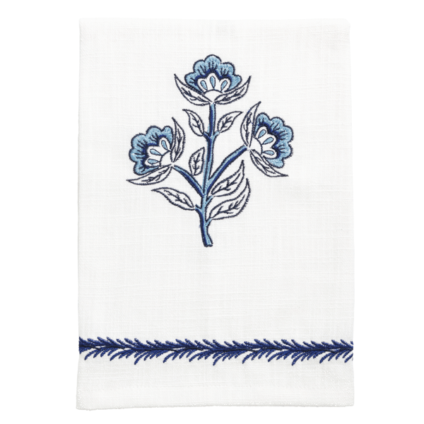 Blue Triple Flower Towel