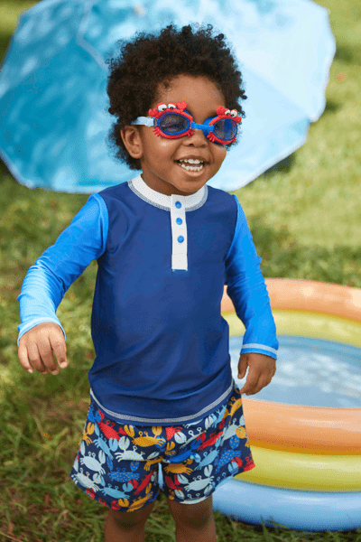 Crab Little Boy Swim Trunks | Mud Pie