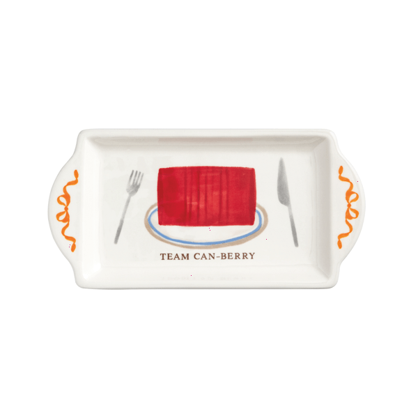 Team Can-Berry Tray | Festive Ceramic Dish with Handles | Mud Pie