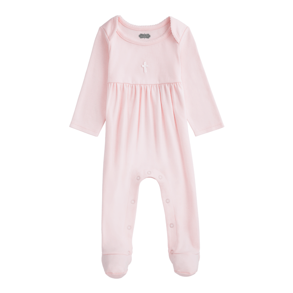 Crochet Cross Sleeper Pink for Babies 3–6M | Mud Pie