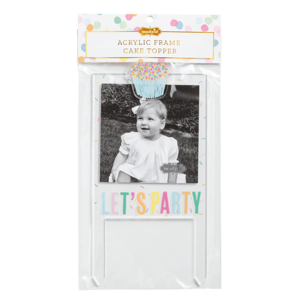 Let’s Party Cake Topper Frame | 3”x3” Photo Magnet for Birthday Cakes ...