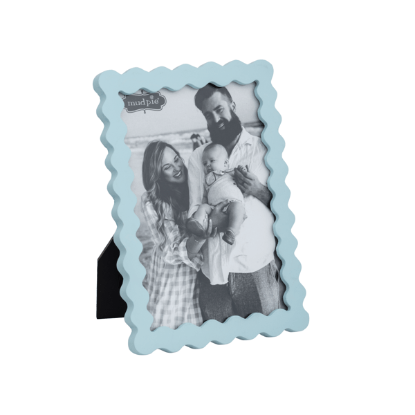 Square Blue Wood Frame | Perfect for 4"x6" Memories | Mud Pie