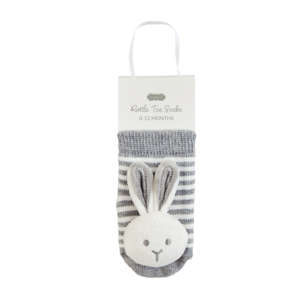 Pink Bunny Rattle Toe Socks