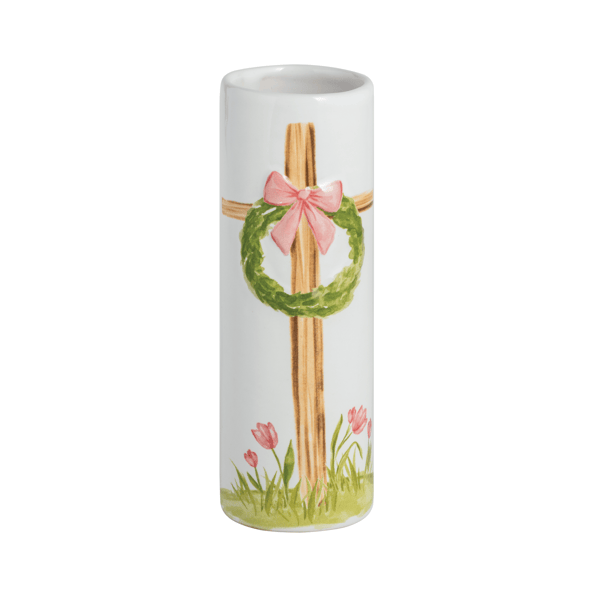Pink Bow Cross Bud Vase for Gifts | Mud Pie