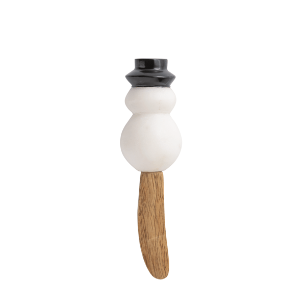 Snowman Marble Spreader | Mango Wood for Festive Use | Mud Pie