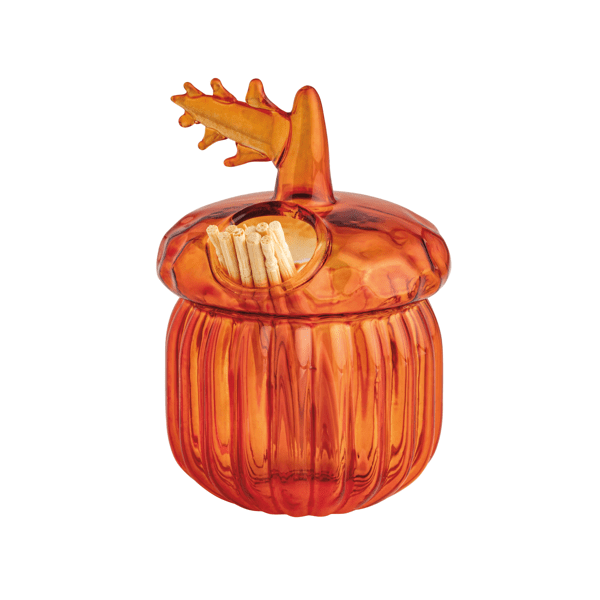 Festive Orange Pumpkin Toothpick Holder | 2-Piece Set | Mud Pie