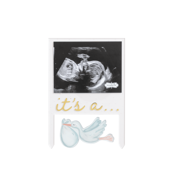 Stork Ultrasound Cake Topper | Acrylic Topper with Photo Magnet | Mud Pie