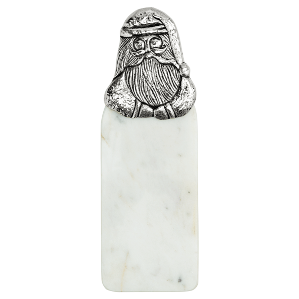Metal Santa Marble Board | Christmas Table Accessory | Mud Pie