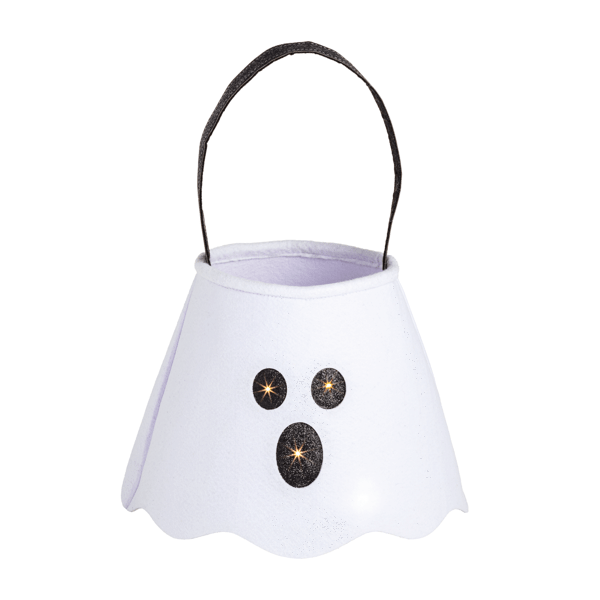 Ghost LED Treat Bucket | Halloween Bucket with LED Glow Effect | Mud Pie