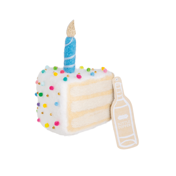Felt Birthday Cake Bottle Topper with Embellishments | Mud Pie
