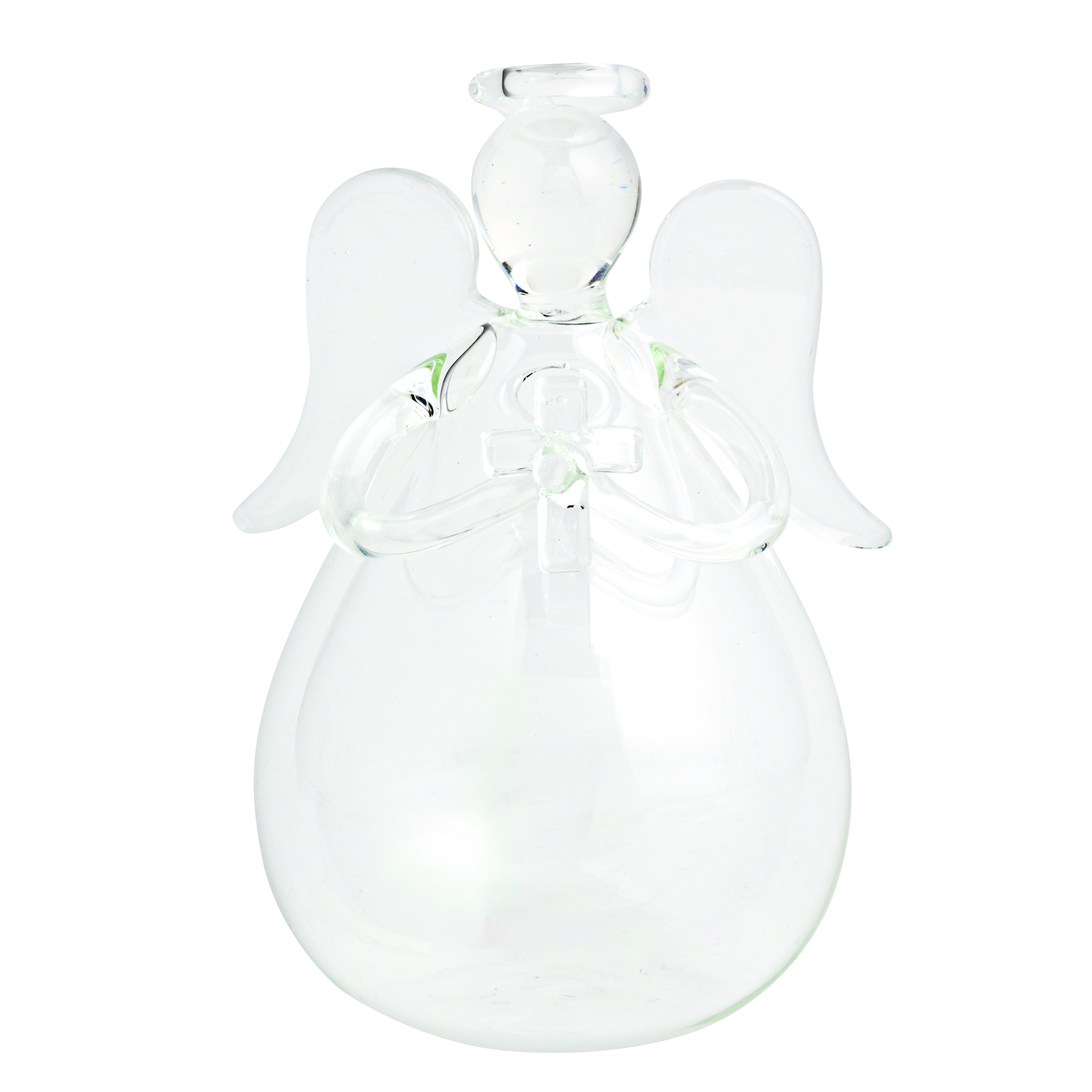 Graceful Cross Glass Angel Bud Vase | Handblown Glass | Mud Pie