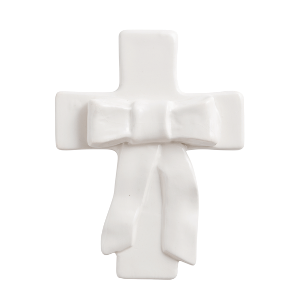 Large Bow Ceramic Cross